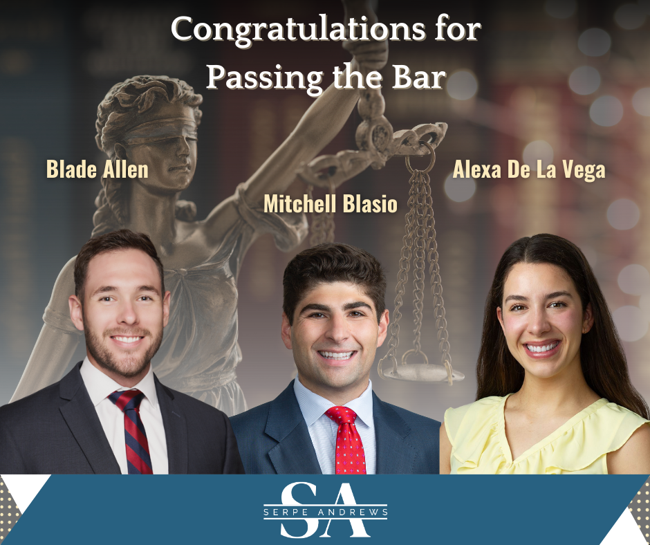 Three New Attorneys Pass the Bar at Serpe Andrews